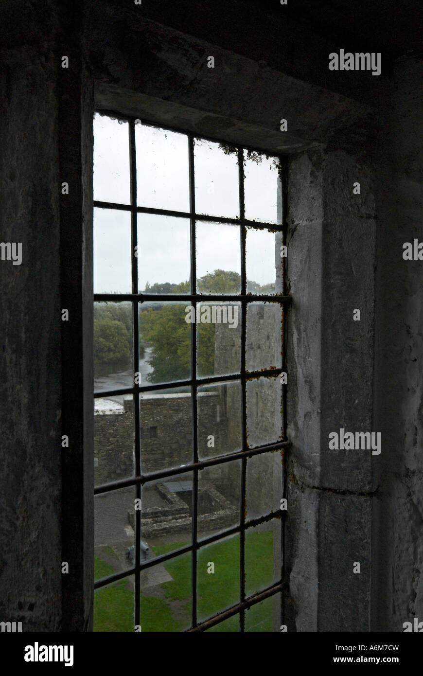 Looking out through a window of the keep at Cahir Castle Stock Photo ...