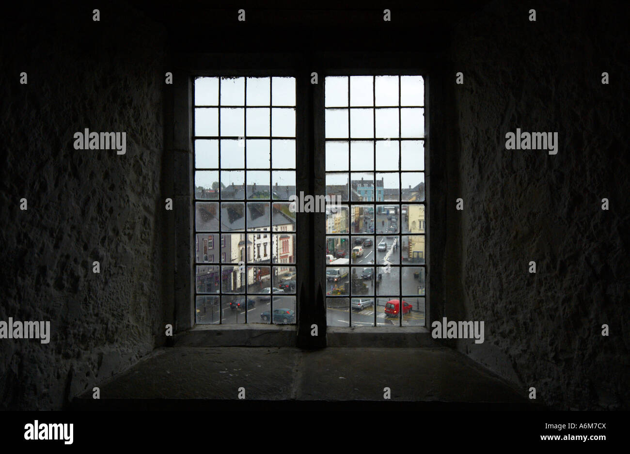 Looking out through a window of the keep at Cahir Castle Stock Photo ...