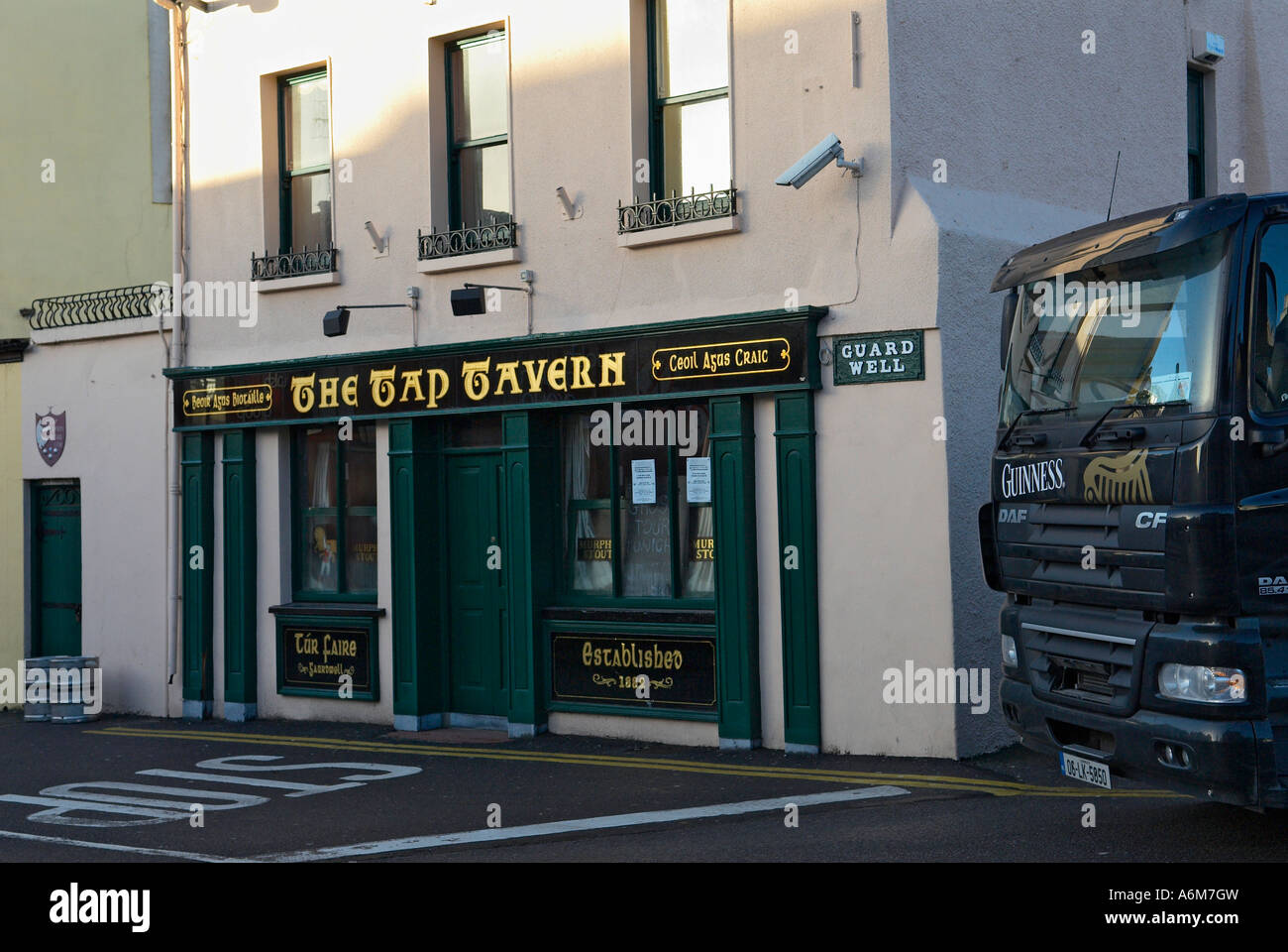 Guinness truck on its morning rounds outside a pub in Kinsale County ...