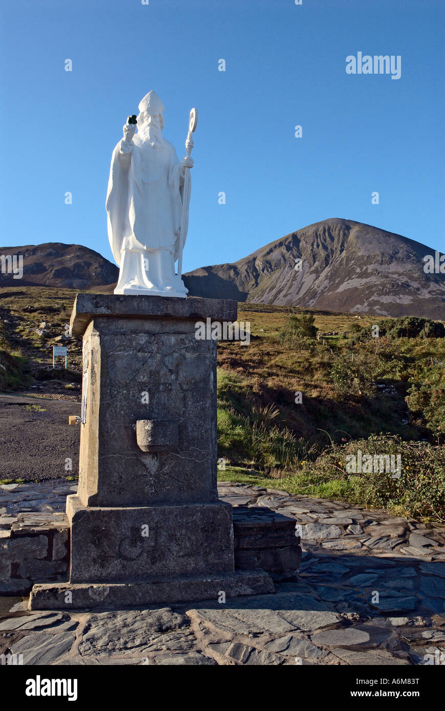Statue of Saint Patrick at the base of Croagh Patrick Stock Photo - Alamy