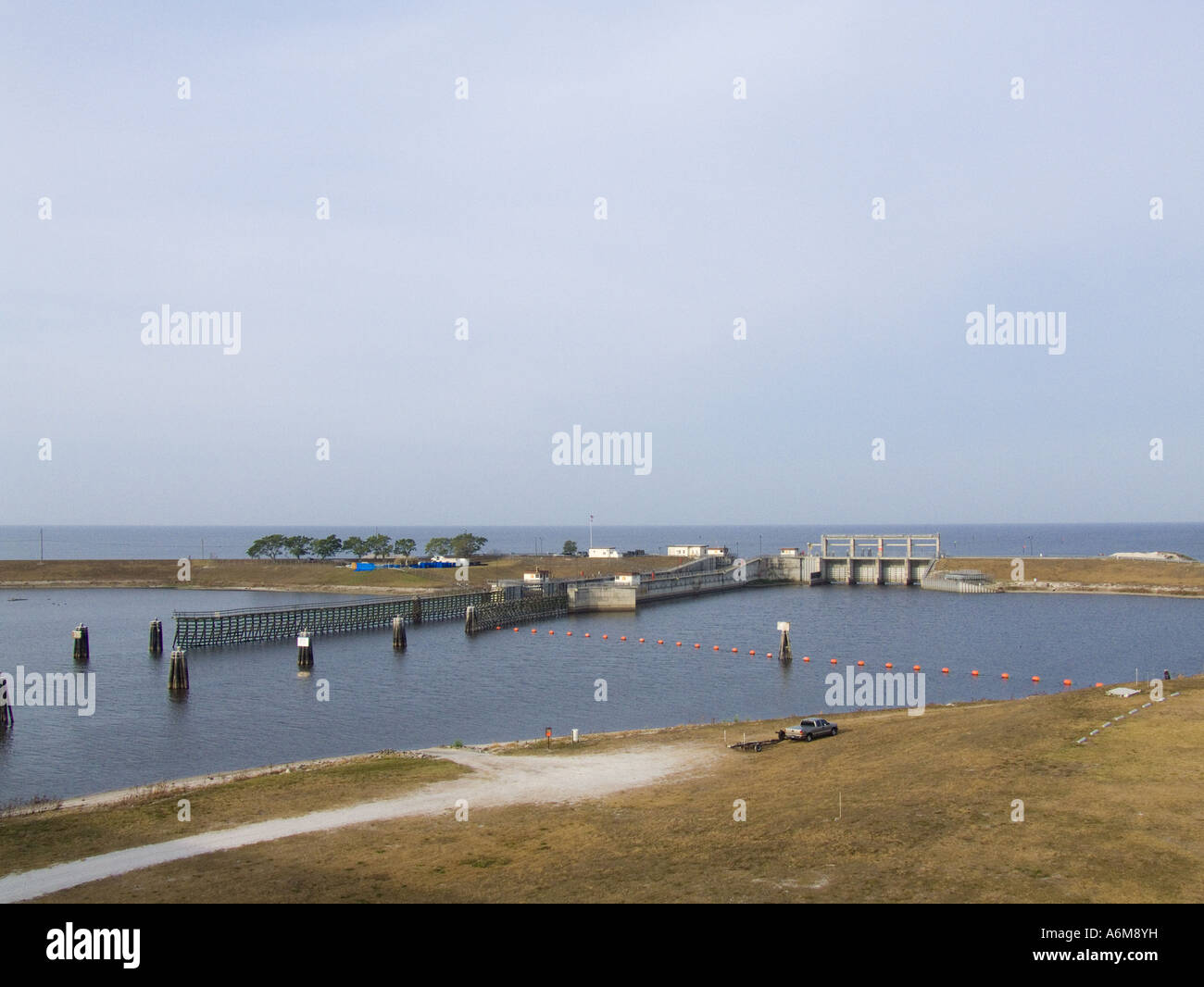 Lake Okeechobee lock and Gate Okeechobee Waterway S 308 floodgates Port ...