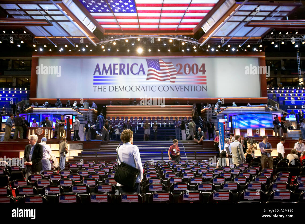 2004 Democratic Convention at the Boston Fleet Center Main Stage Podium ...