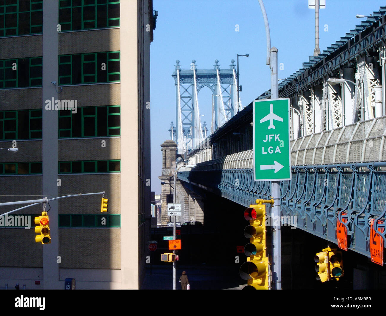 JFK LGA Sign with Arrow Pointing Toward Kennedy and Laguardia Airports ...