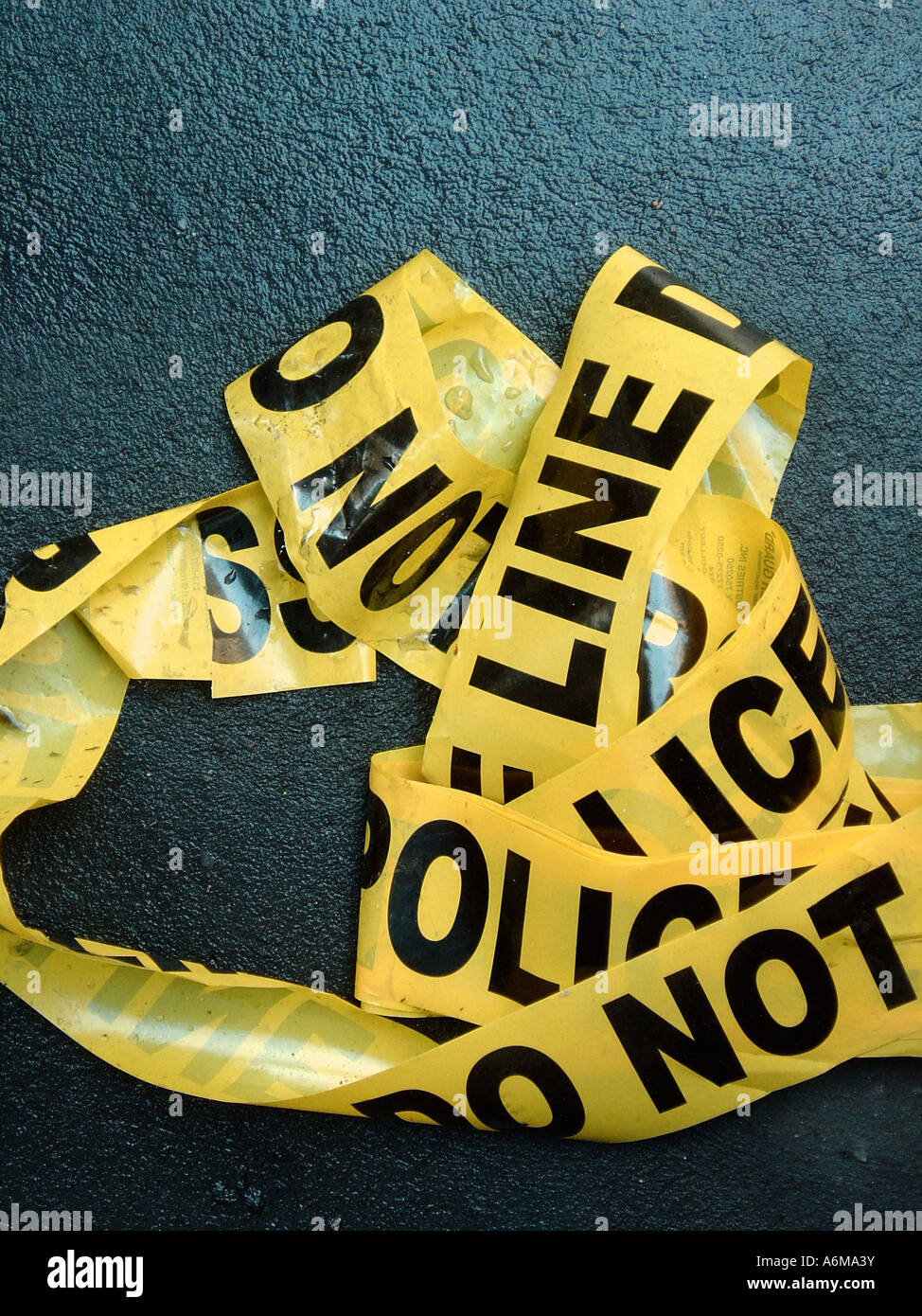 Yellow Plastic Police Line Do Not Cross Tape New York City NYC USA ...