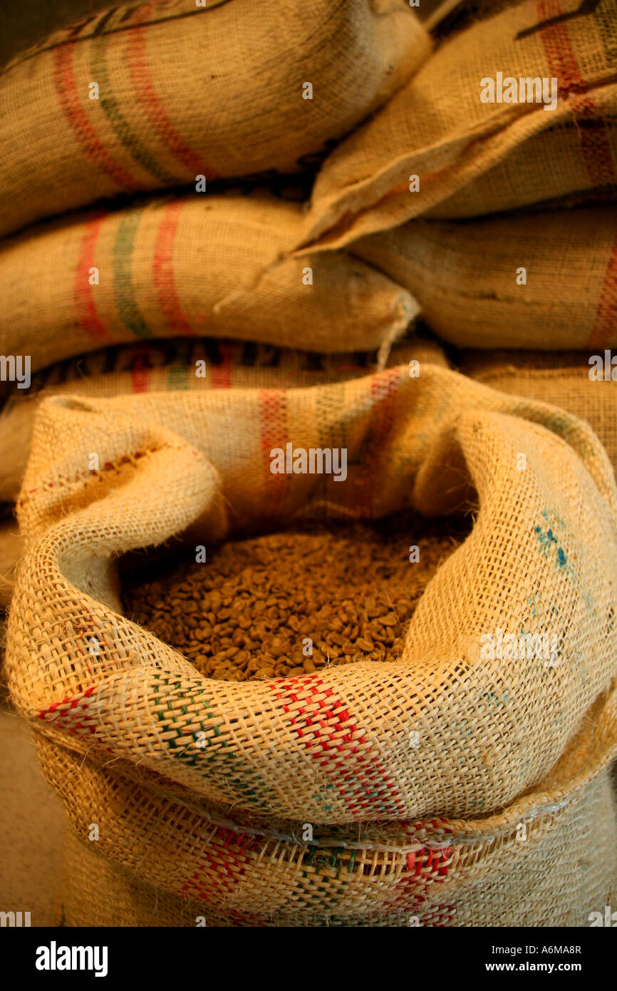 Coffee Beans, Burlap Sacks Stock Photo - Alamy