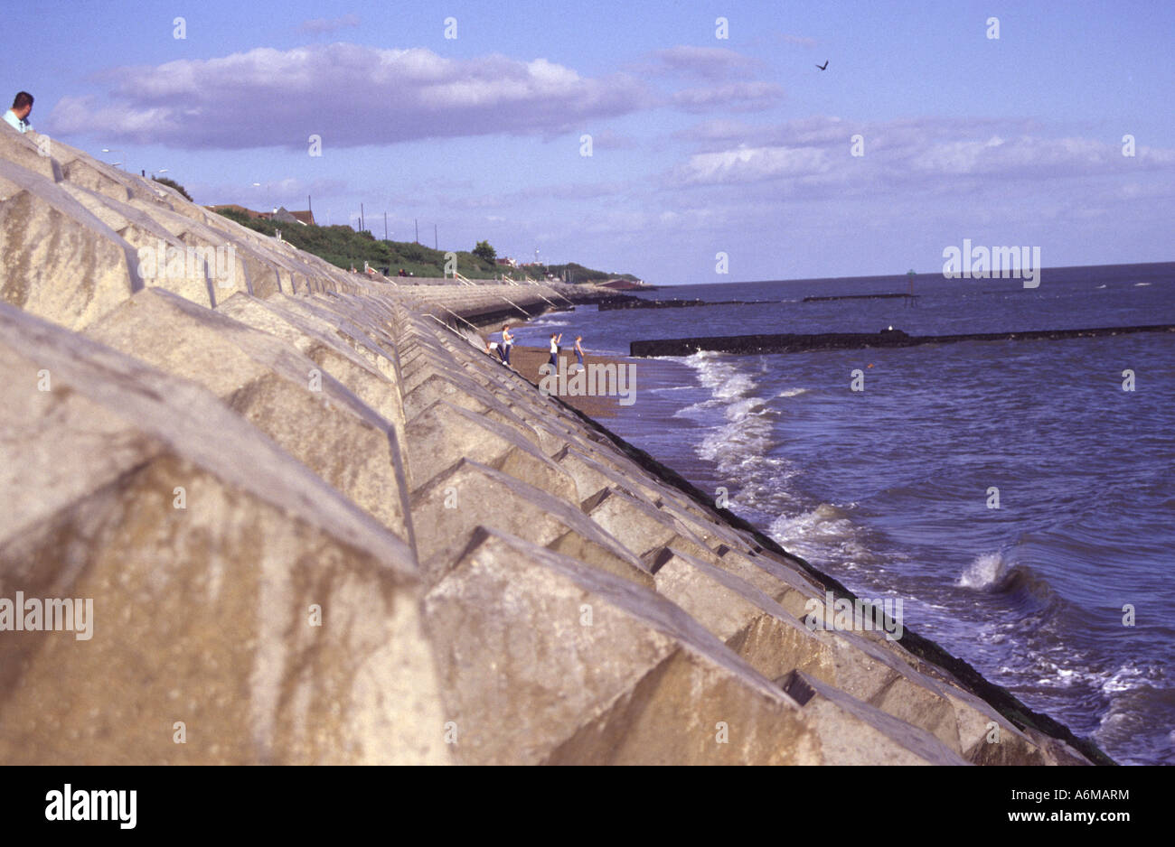 Sea defences on Clacton On Sea beaches put in place to stop erosion of ...