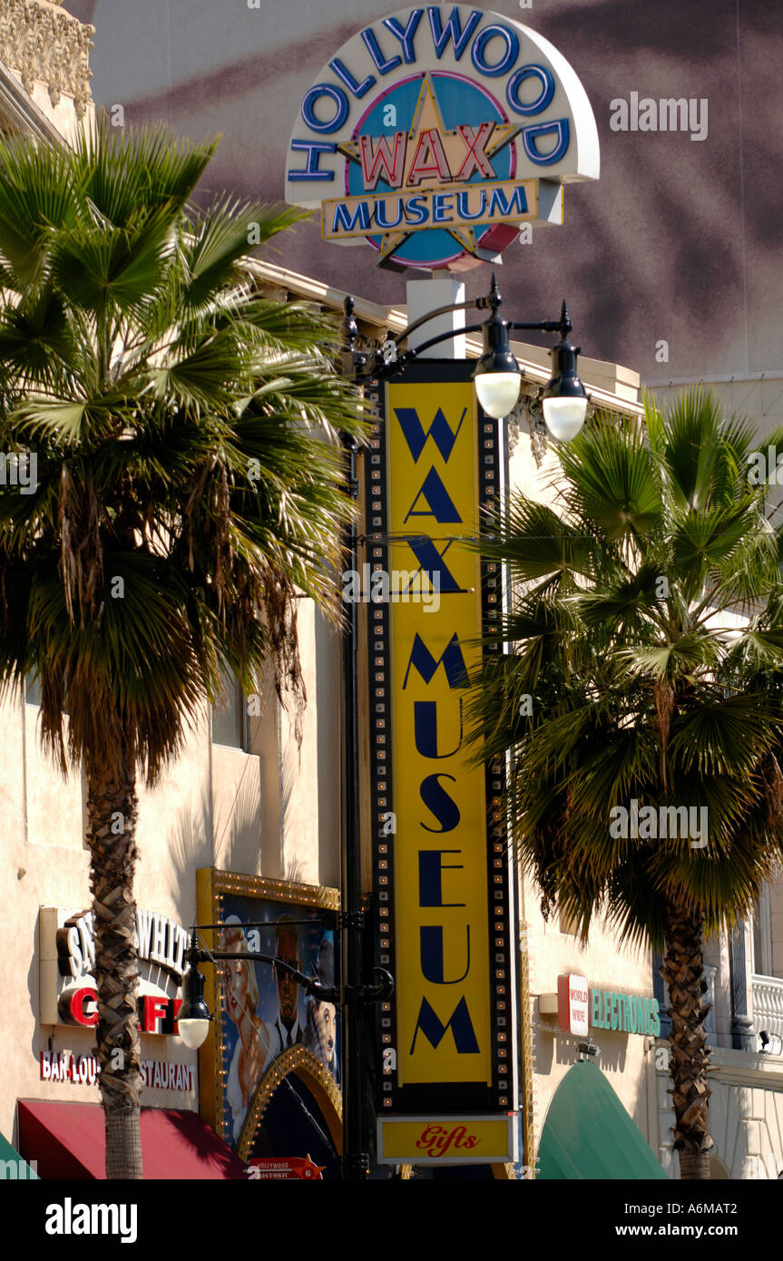 Hollywood Wax Museum neon sign Stock Photo - Alamy