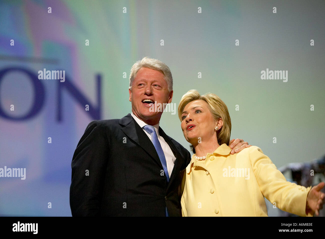 2004 Democratic Convention at the Boston Fleet Center Bill and Hillary ...