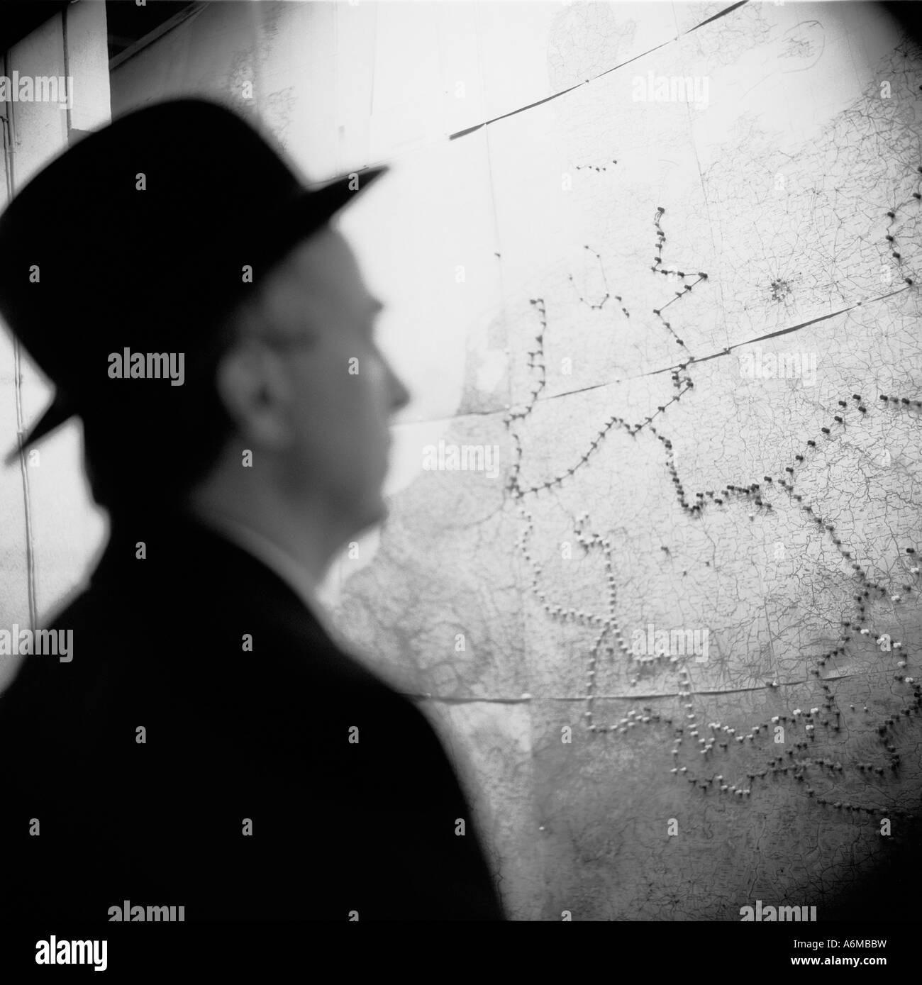 Man in hat map Black and White Stock Photos & Images - Alamy