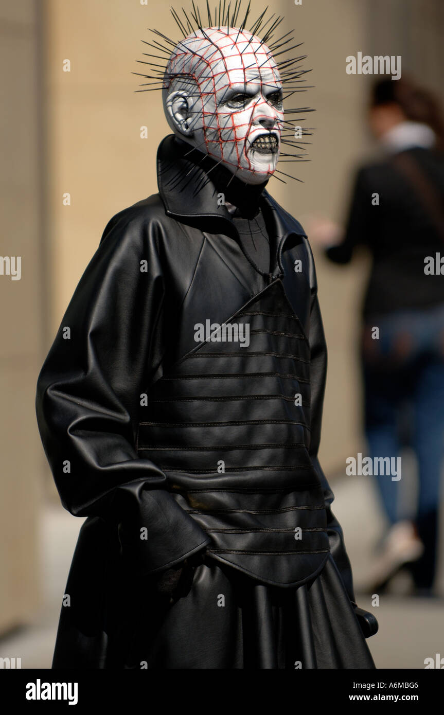 Hellraiser Pinhead. Famous costumed characters try to be photographed ...