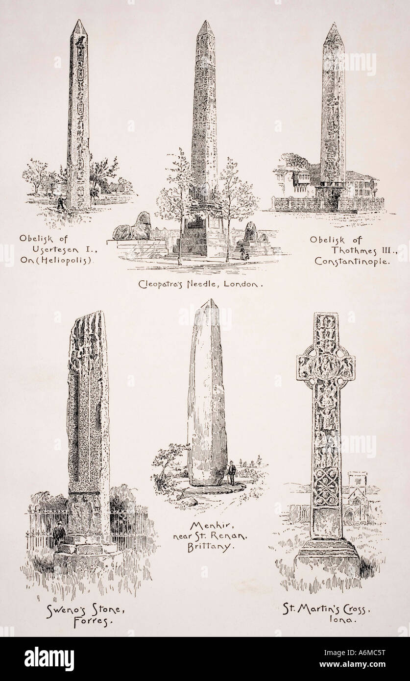 Famous Monoliths at Heliópolis, London, Istanbul, Forres, Saint Renan ...