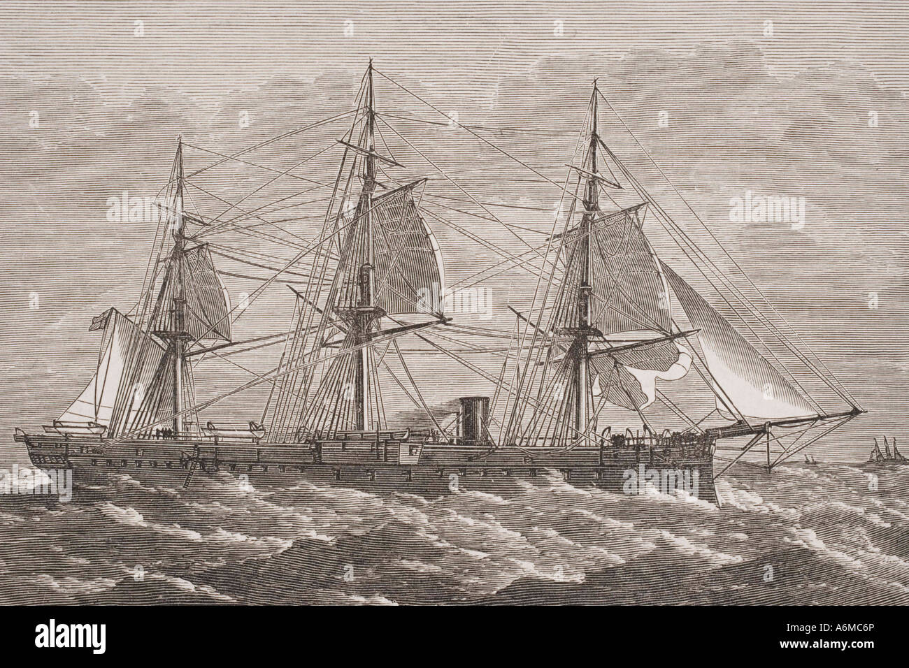 HMS Invincible at the Queen's Jubilee Naval Review in 1887 Stock Photo ...
