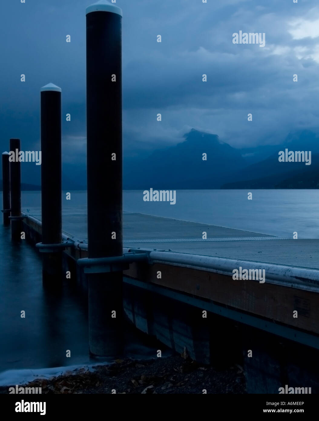 Dock at McDonald Lake Glacier National Park Stock Photo - Alamy