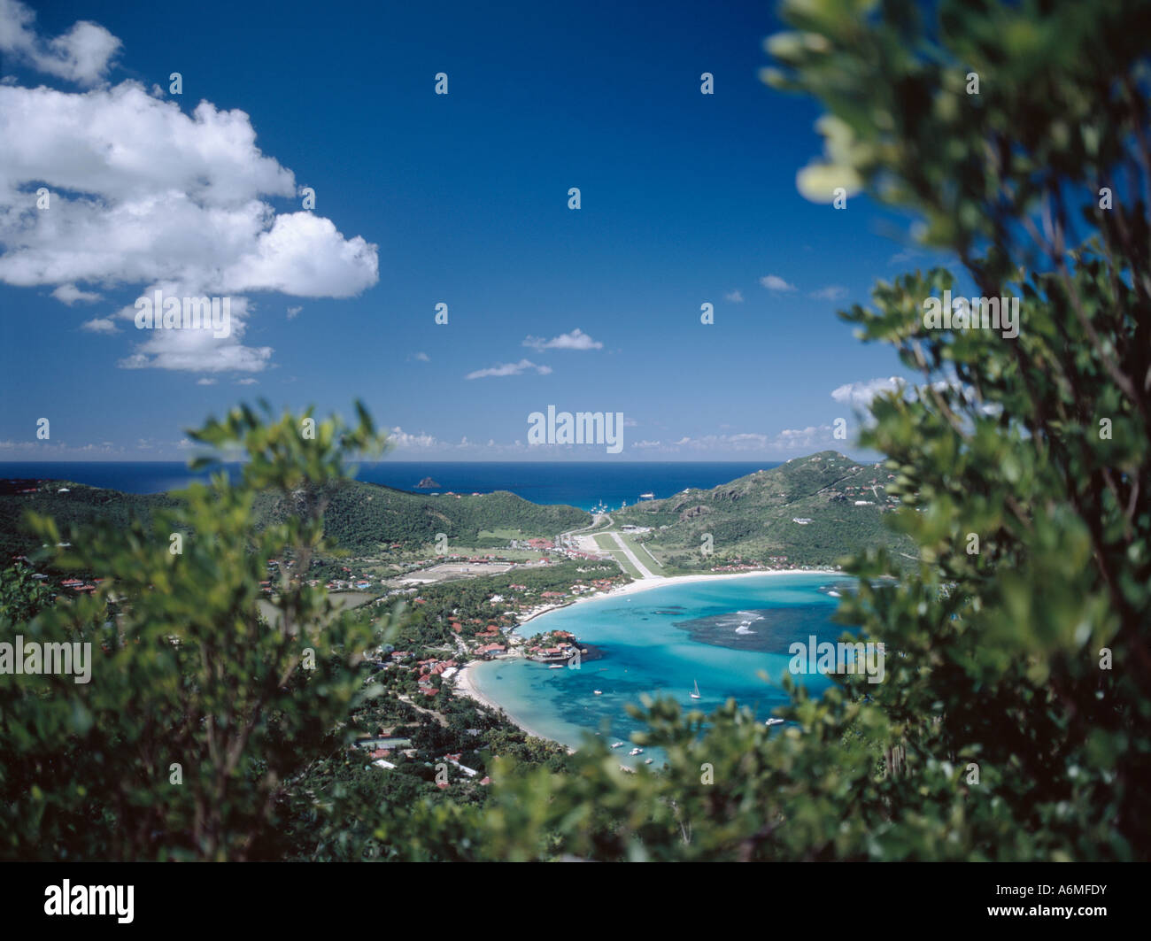 View of St Barth's from The Villa at the Top Stock Photo - Alamy