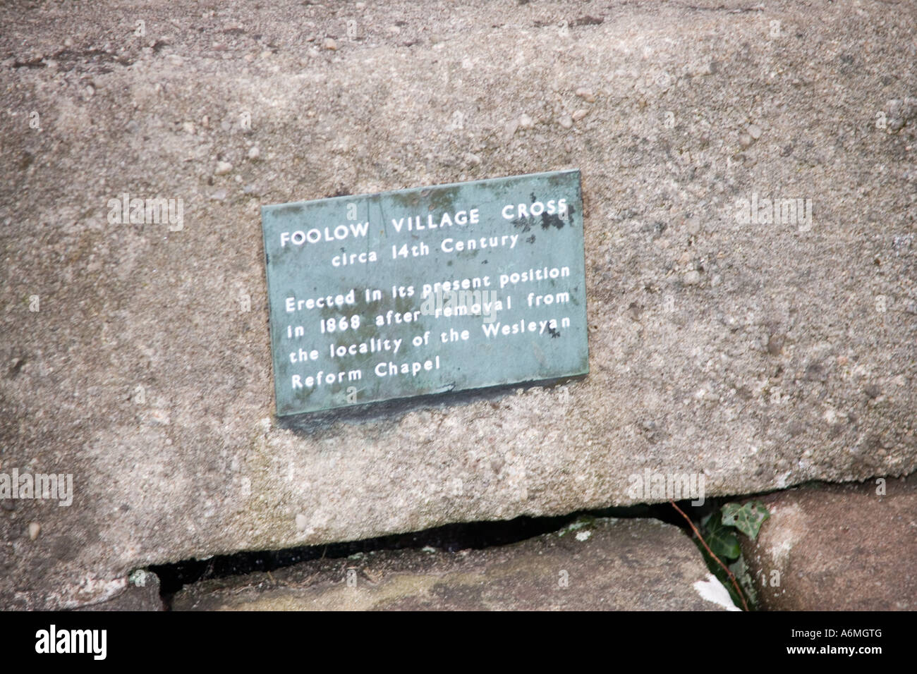 Fourteenth century Village Cross in foolow, Derbyshire, England Stock ...