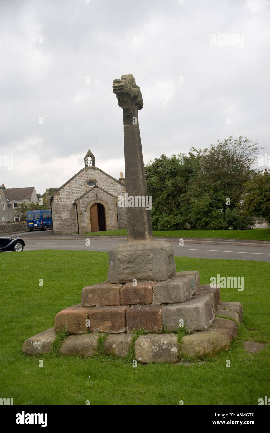 Fourteenth century Village Cross in foolow, Derbyshire, England Stock ...