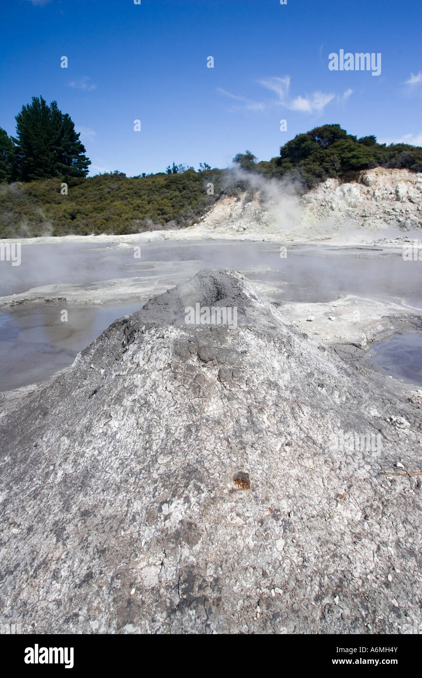 Mud volcano and sulphur lake Hells Gate Maori owned geothermal reserve ...