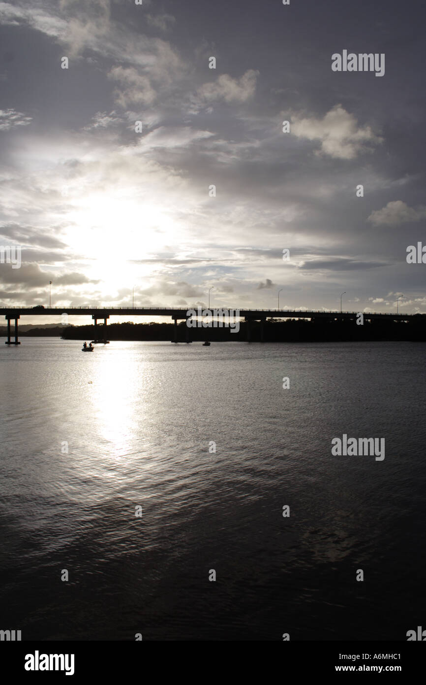 BRIDGE LATE AFTERNOON MAROOCHY RIVER QUEENSLAND AUSTRALIA BAPD966 Stock ...