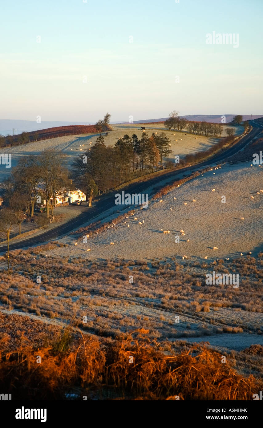 A winter scene Cwm Owen, The Epynt, Powys Wales UK Stock Photo - Alamy