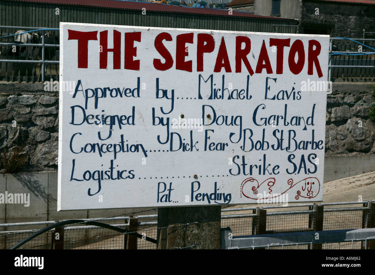 A sign for the separator at the sewerage department, Glastonbury ...
