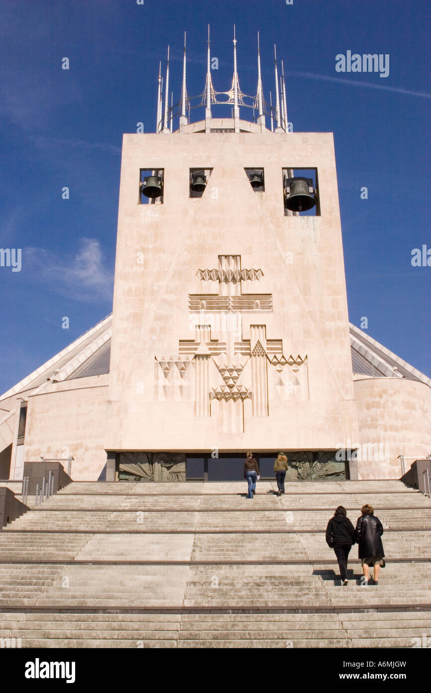 The steps of the Metropolitan Cathedral, Liverpool, UK Stock Photo - Alamy