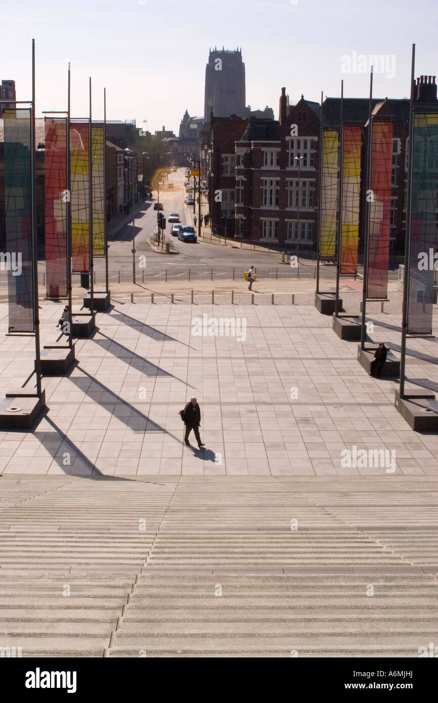 The steps of the Metropolitan Cathedral, Liverpool, UK Stock Photo - Alamy