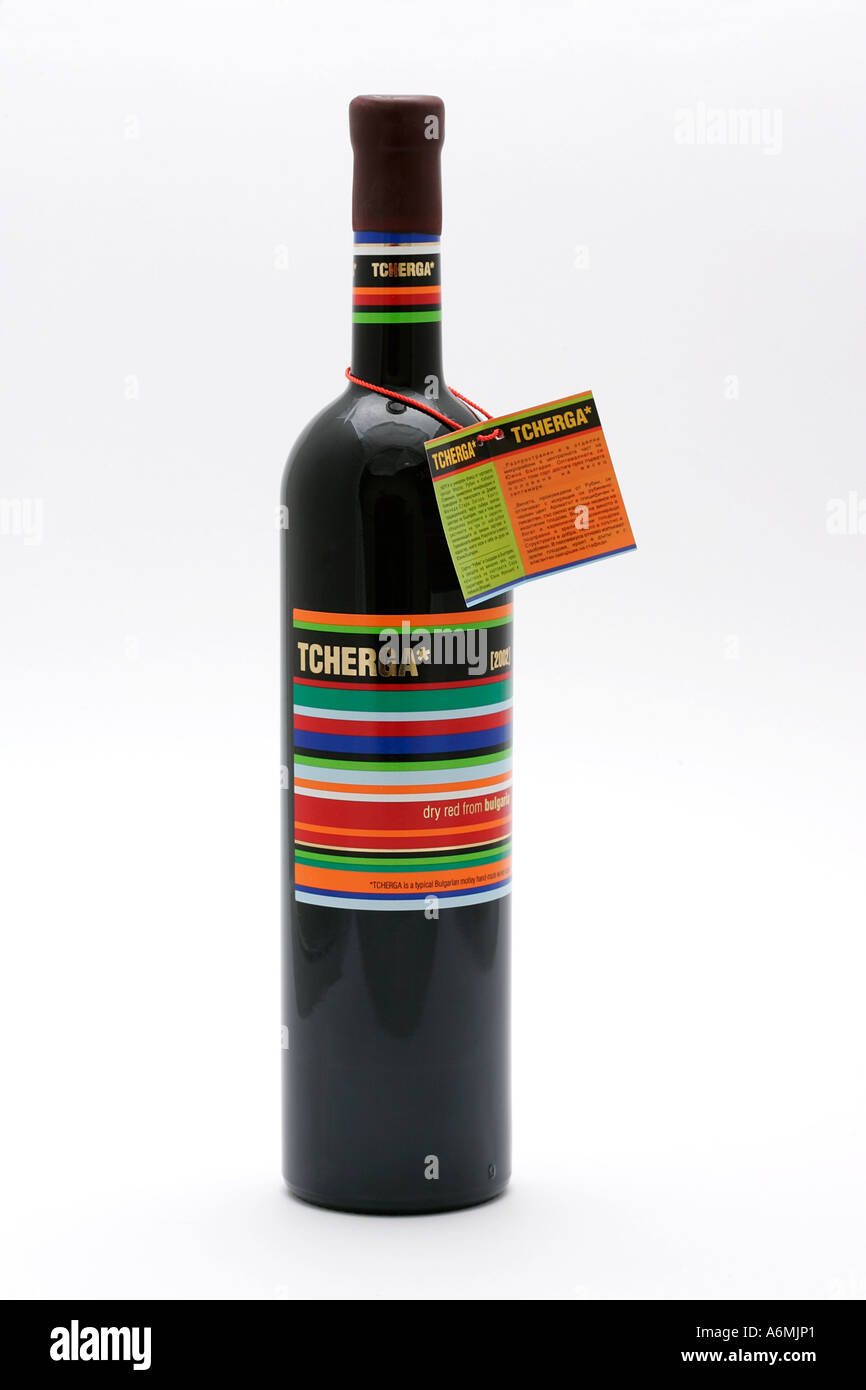 Tcherga red wine Bulgarian Bulgaria Balkan Peninsula south east Europe ...