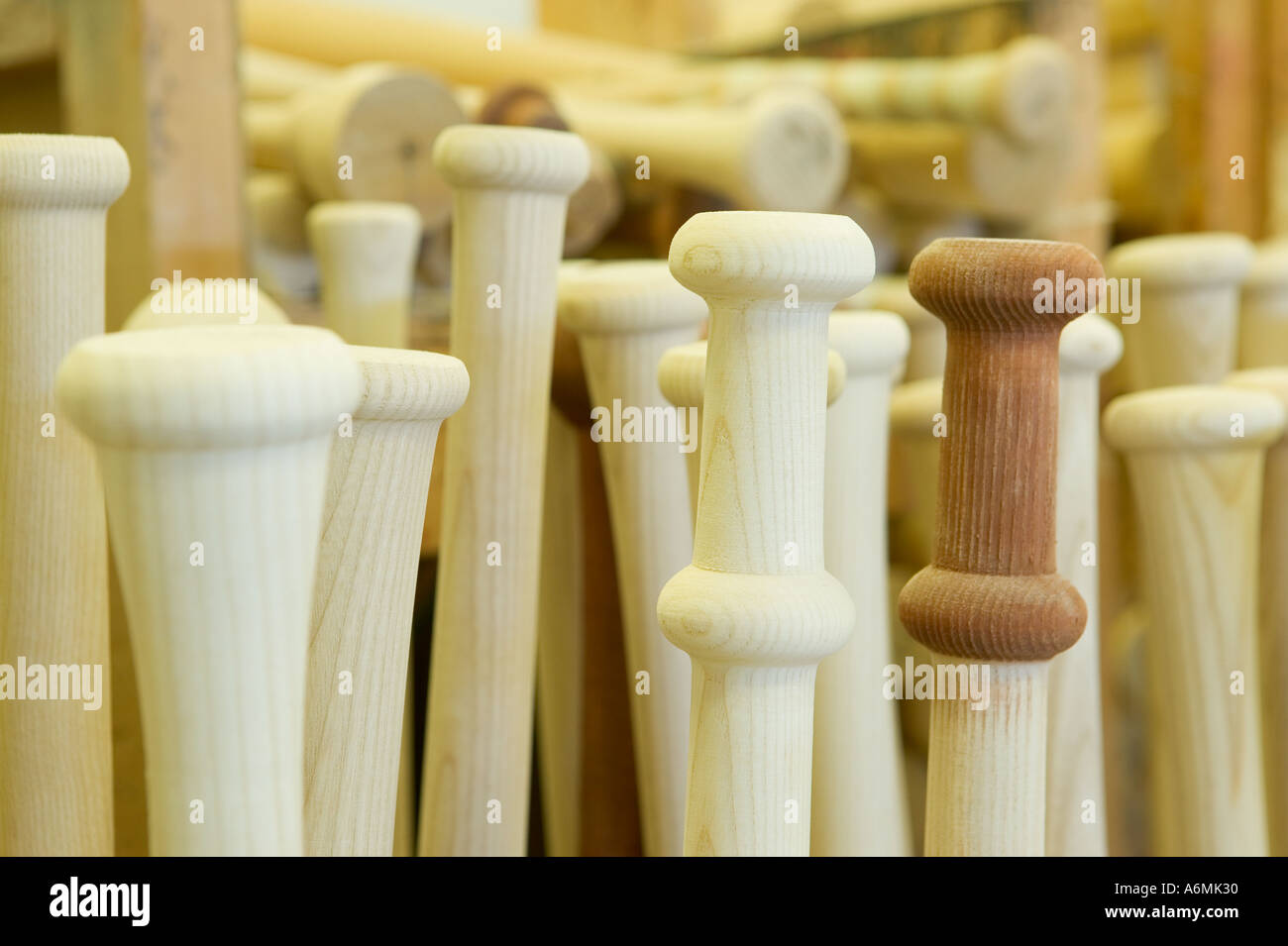 Baseball bats of various shapes including historical at the Cooperstown ...