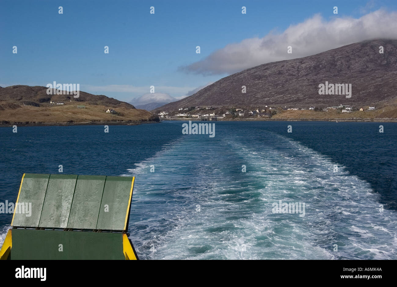 Wake of a Ferry leaving Tarbert,Isle of Harris,Scotland Stock Photo - Alamy