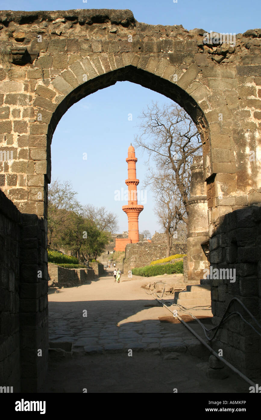 Chand Minar the 2nd largest minaret in India is at Daulatabad (Deogiri ...