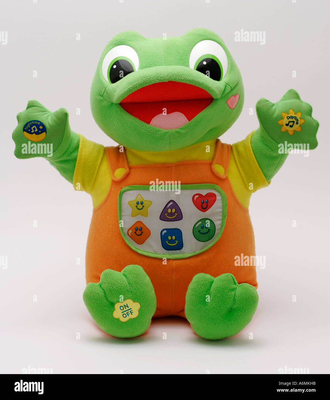 musical soft toy green frog stuffed front smiling face kiss sitting ...