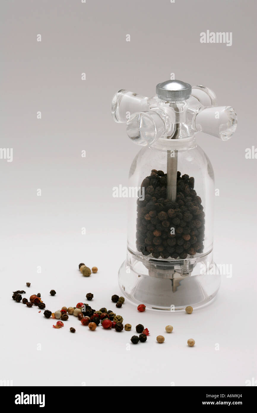 black pepper glass peppermill spice tabletop still life grinder table ...