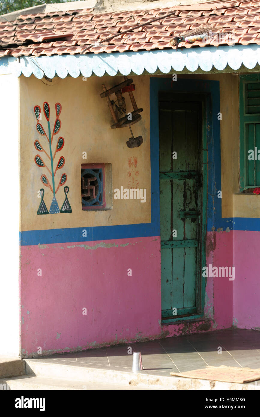 Highly decorated Rabari tribal house in Tunda Vandha village Gujarat ...