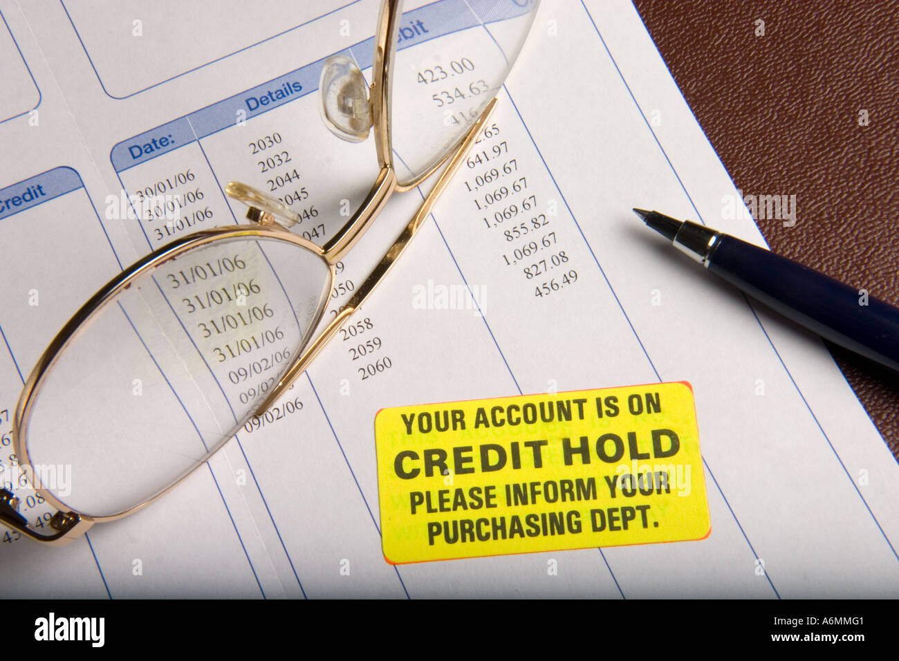 Account on hold statement Stock Photo - Alamy