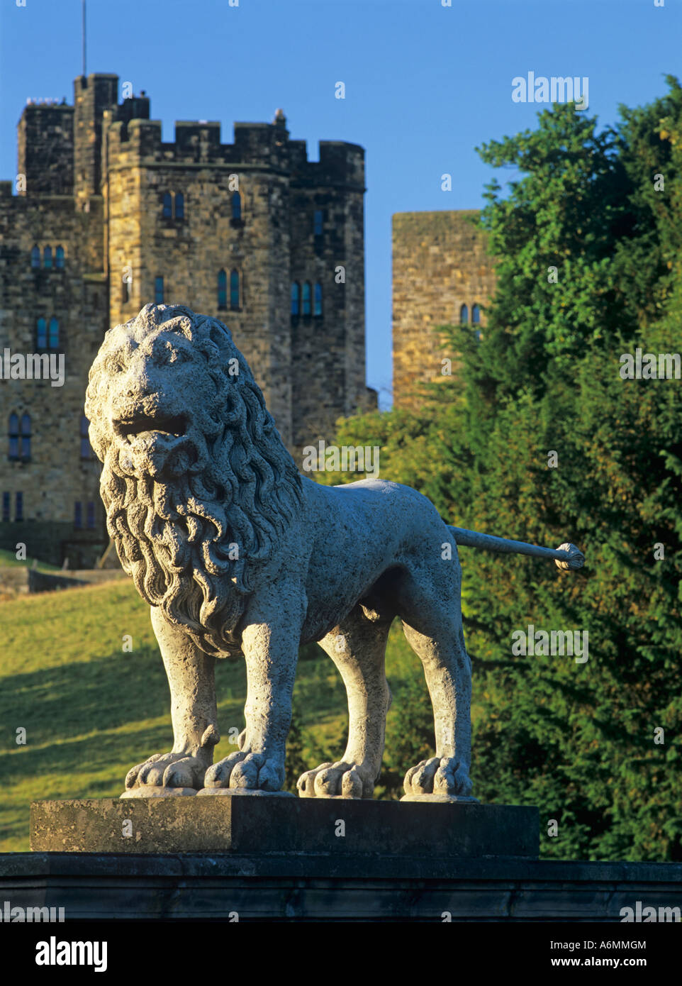 The Lion Bridge at Alnwick Castle in Northumberland, England Stock ...