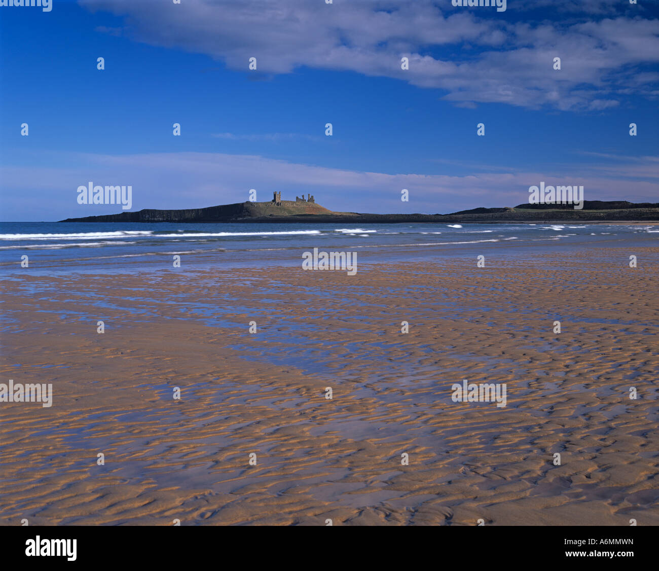 Embleton Bay and Dunstanburgh Castle on the Northumberland Coast ...
