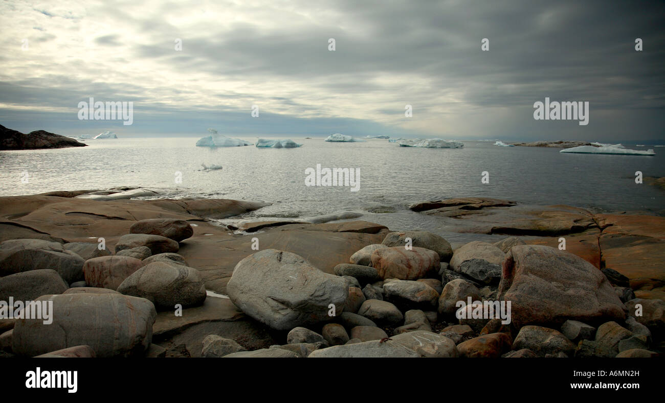 Looking out into the Davis Strait on the west coast of Greenland Stock ...