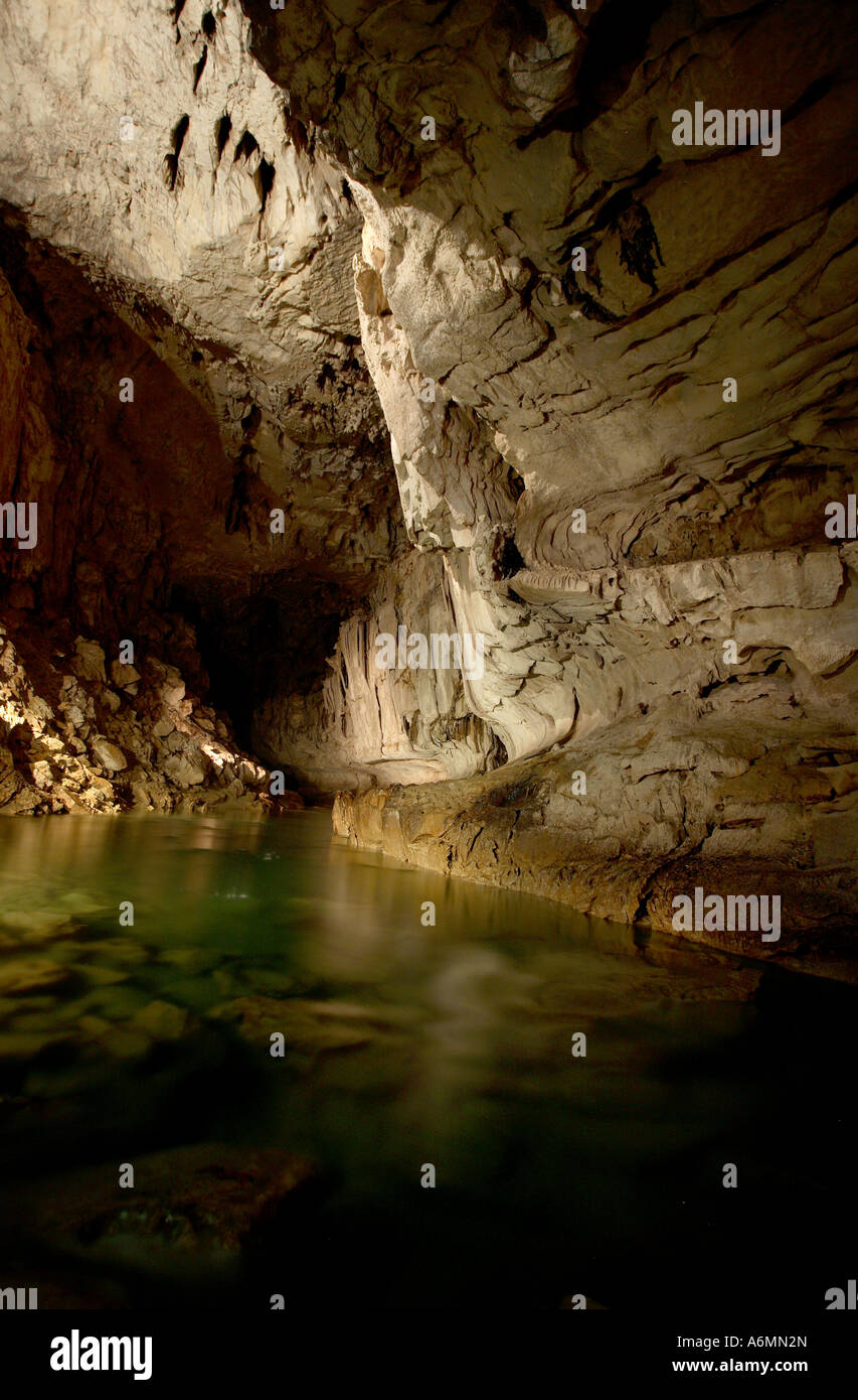 The main underground river in Clearwater (show) Cave Stock Photo - Alamy