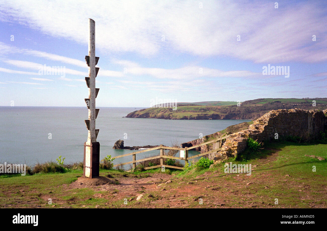 Post Berry Head Devon Stock Photo - Alamy