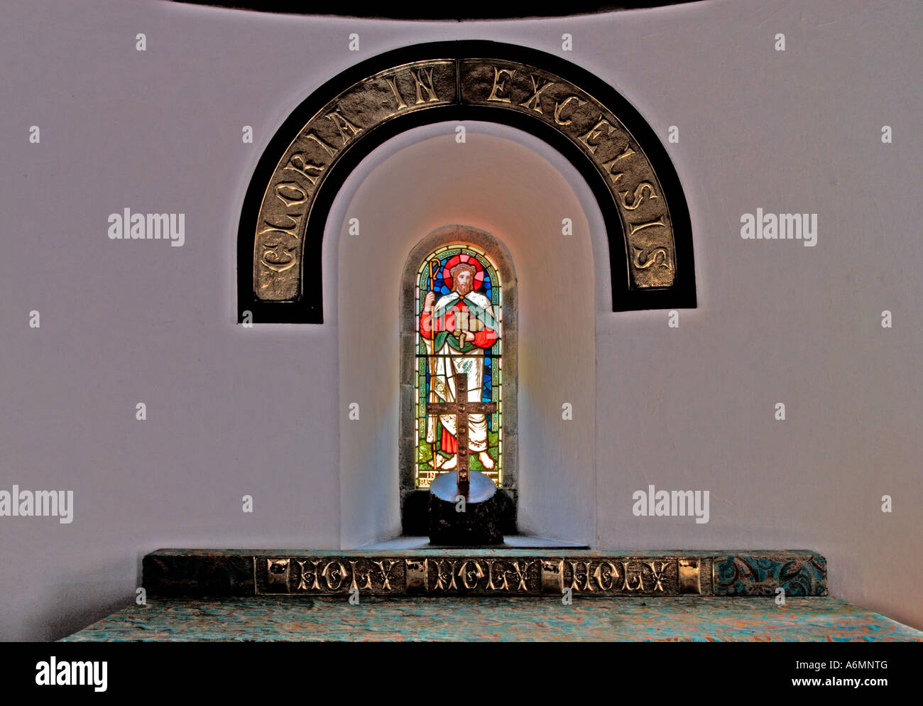 East window of Wythburn Chapel. Lake District National Park, Cumbria ...