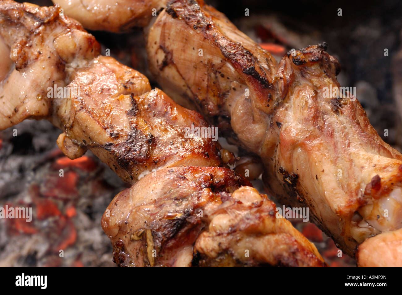 Roasted on a spit chicken hi-res stock photography and images - Alamy