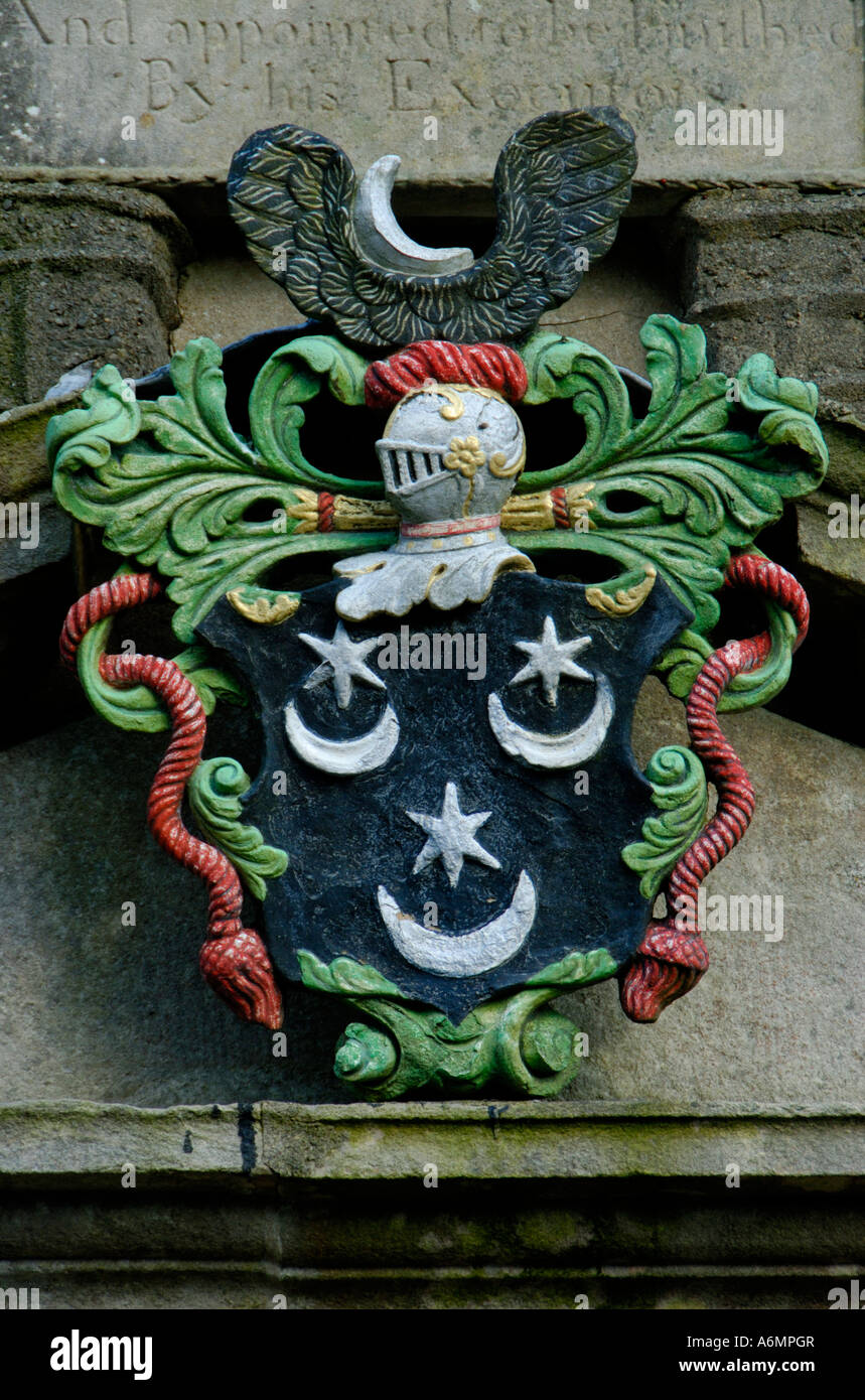 Coat of Arms of Robert Bateman, benefactor. Church of Saint Anne, Ings ...
