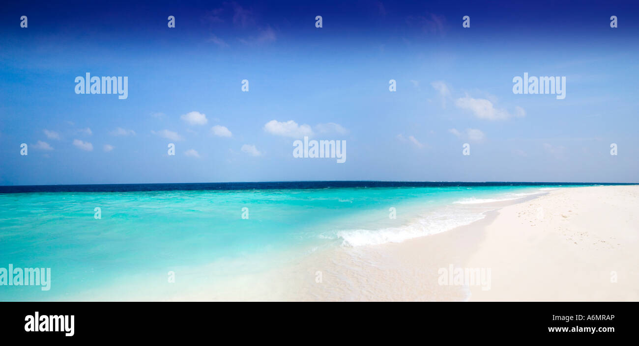 Sand Bank Panorama The Maldives Stock Photo - Alamy