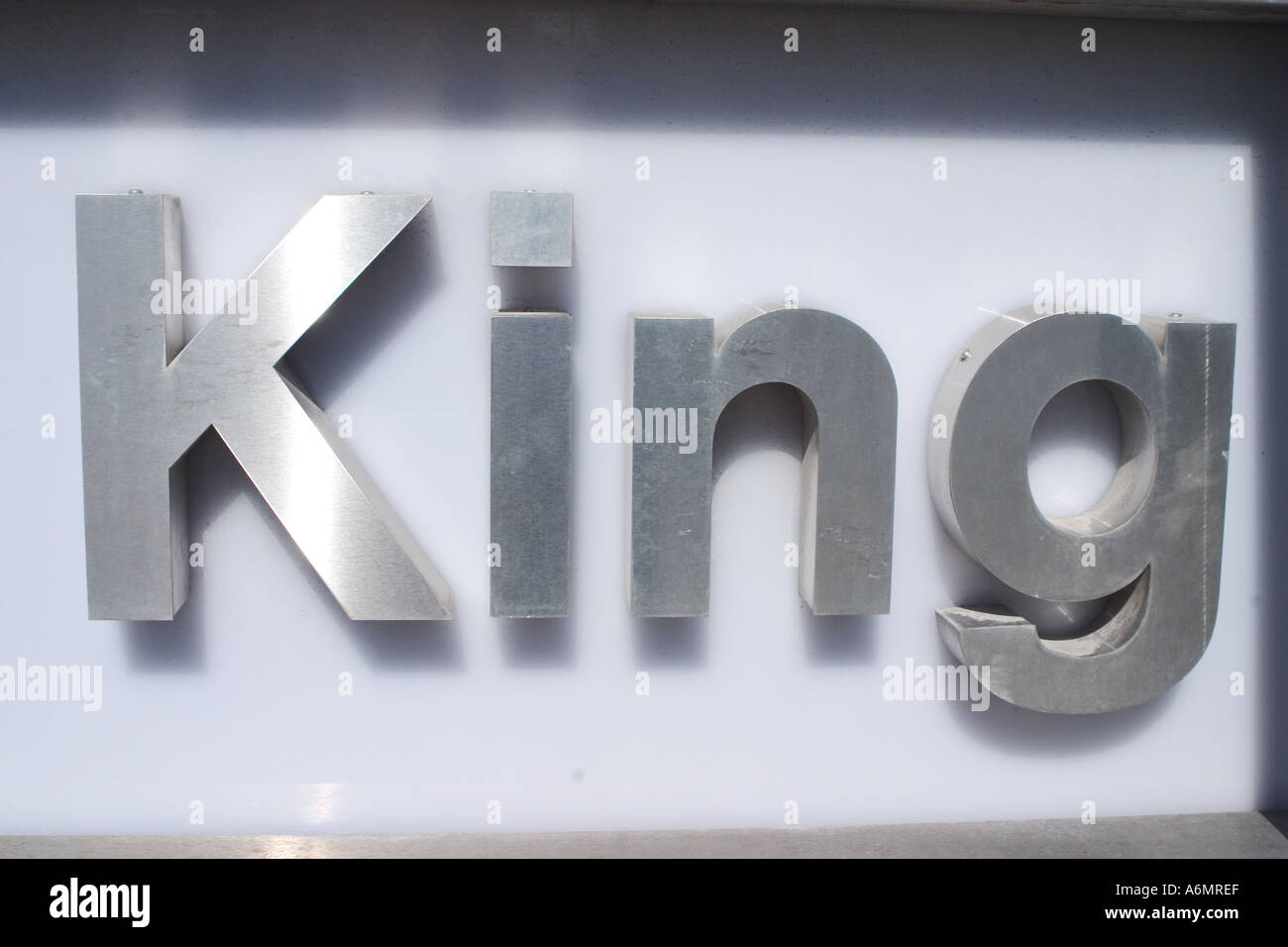 king sign in stainless steel Stock Photo - Alamy