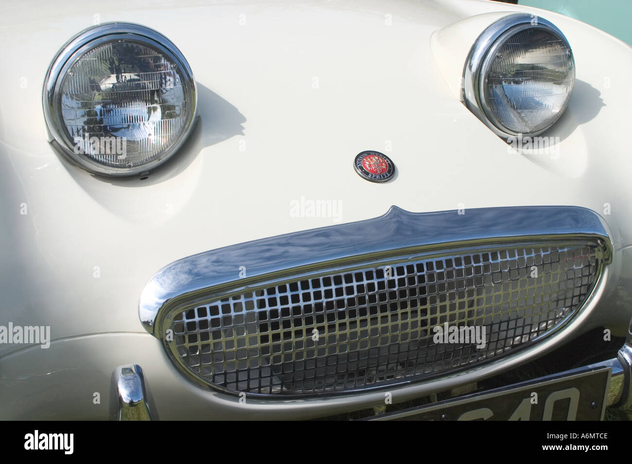 front view of frog eye sprite motor car Stock Photo - Alamy