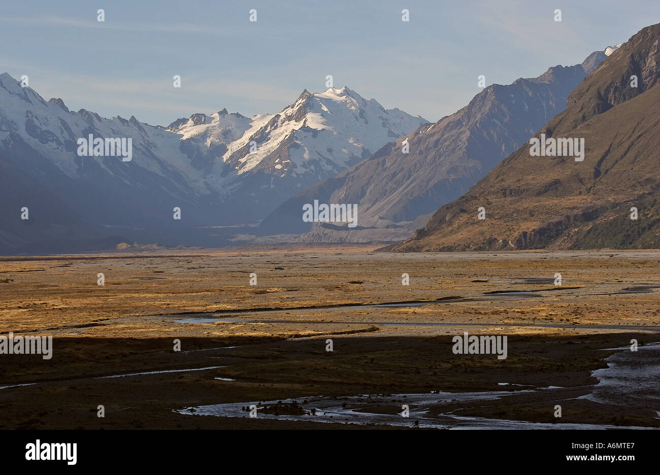 Mount Cook Range in Southern Alps in scenic New Zealand Stock Photo - Alamy