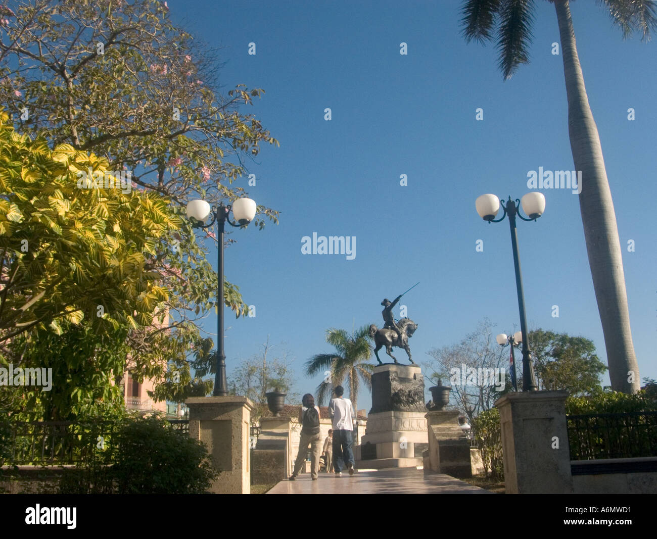 cuba cenral cuba province camaguey parque agramonte with equestrian ...
