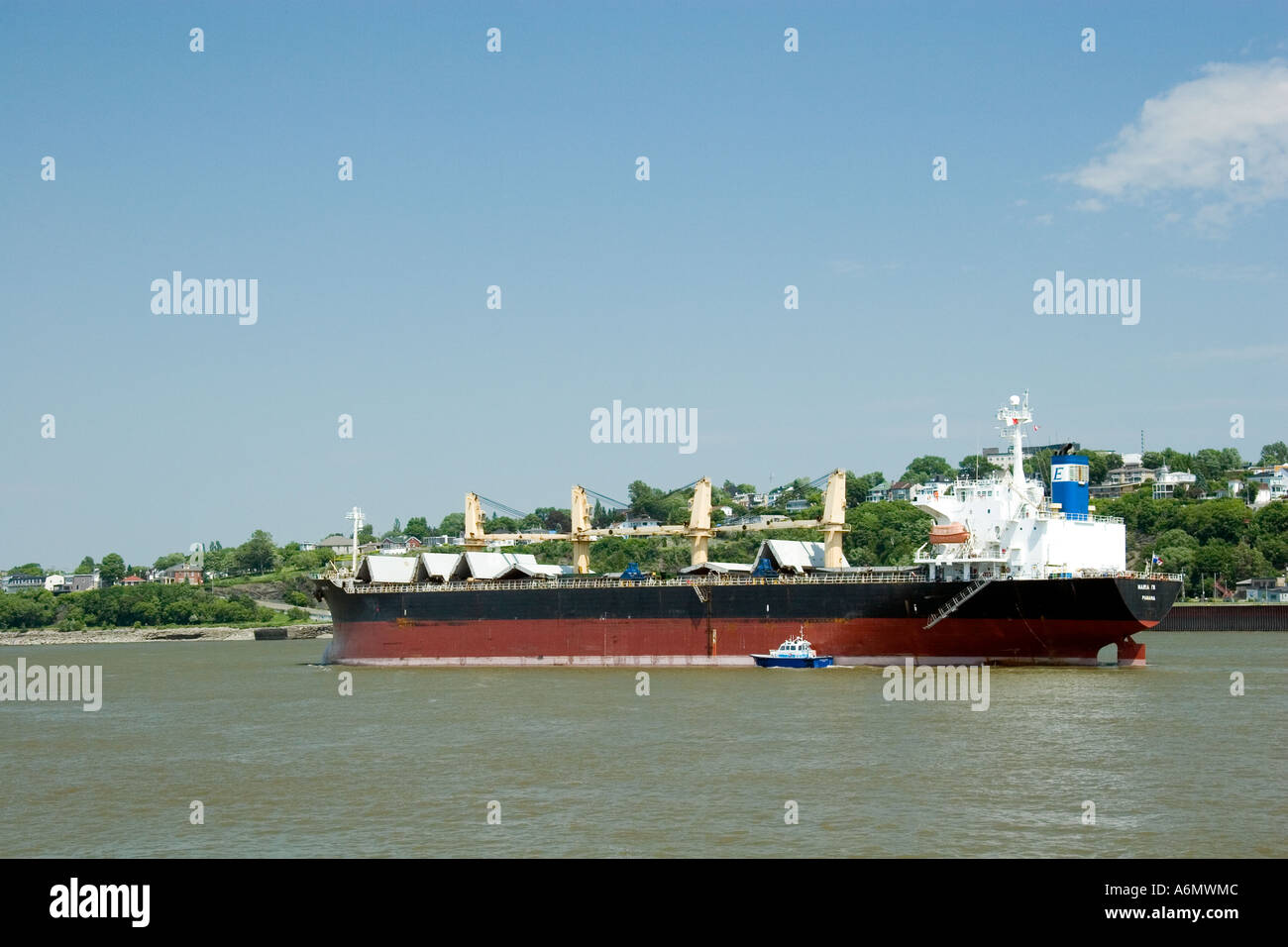 Ship on the St. Lawrence River, Quebec City, Quebec, Canada Stock Photo ...