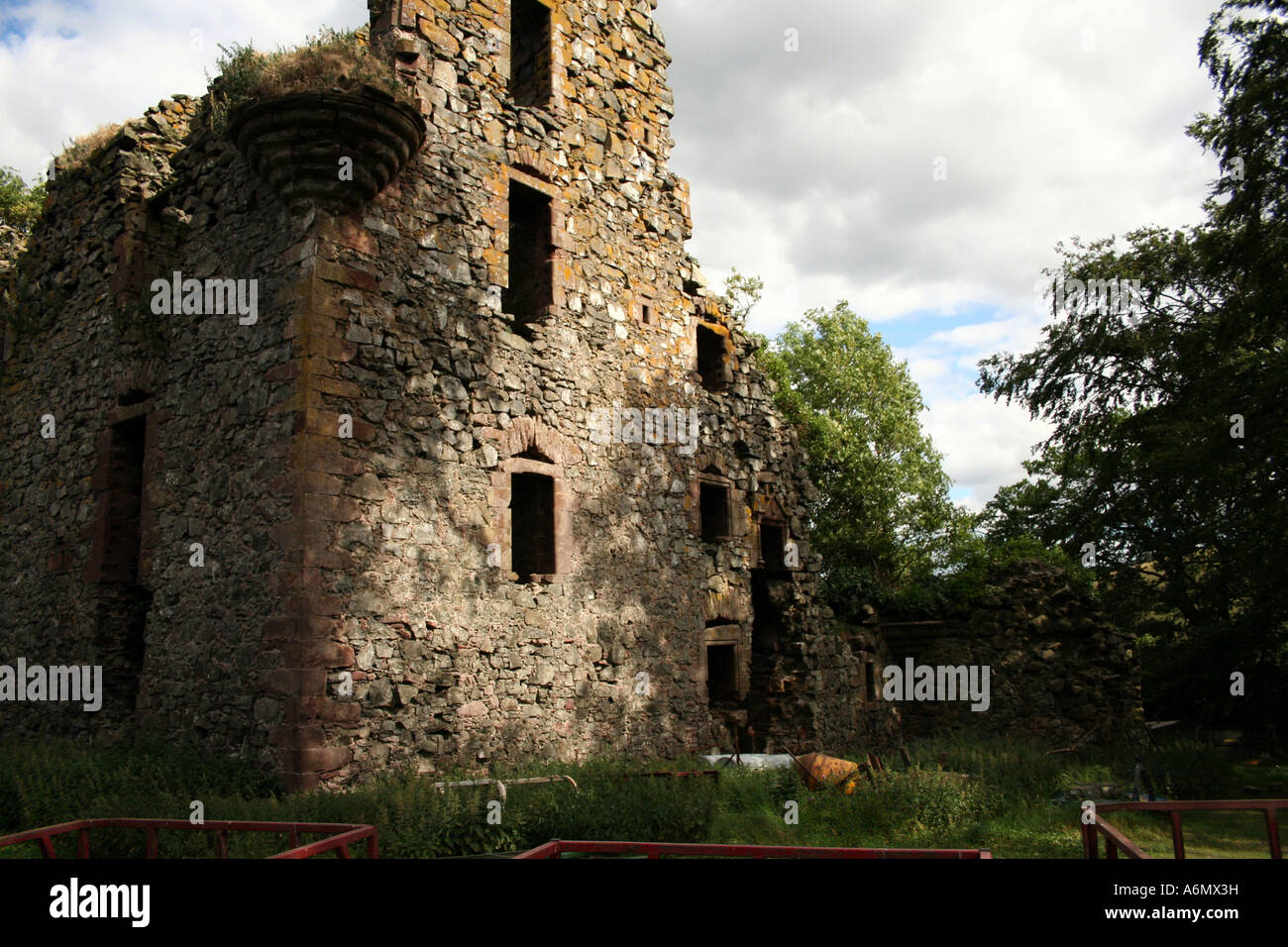 Drochil castle ruin, Scotland Stock Photo - Alamy