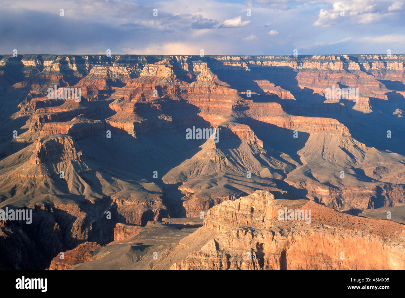 Layered rocks and canyons above the Colorado River from the South Rim ...